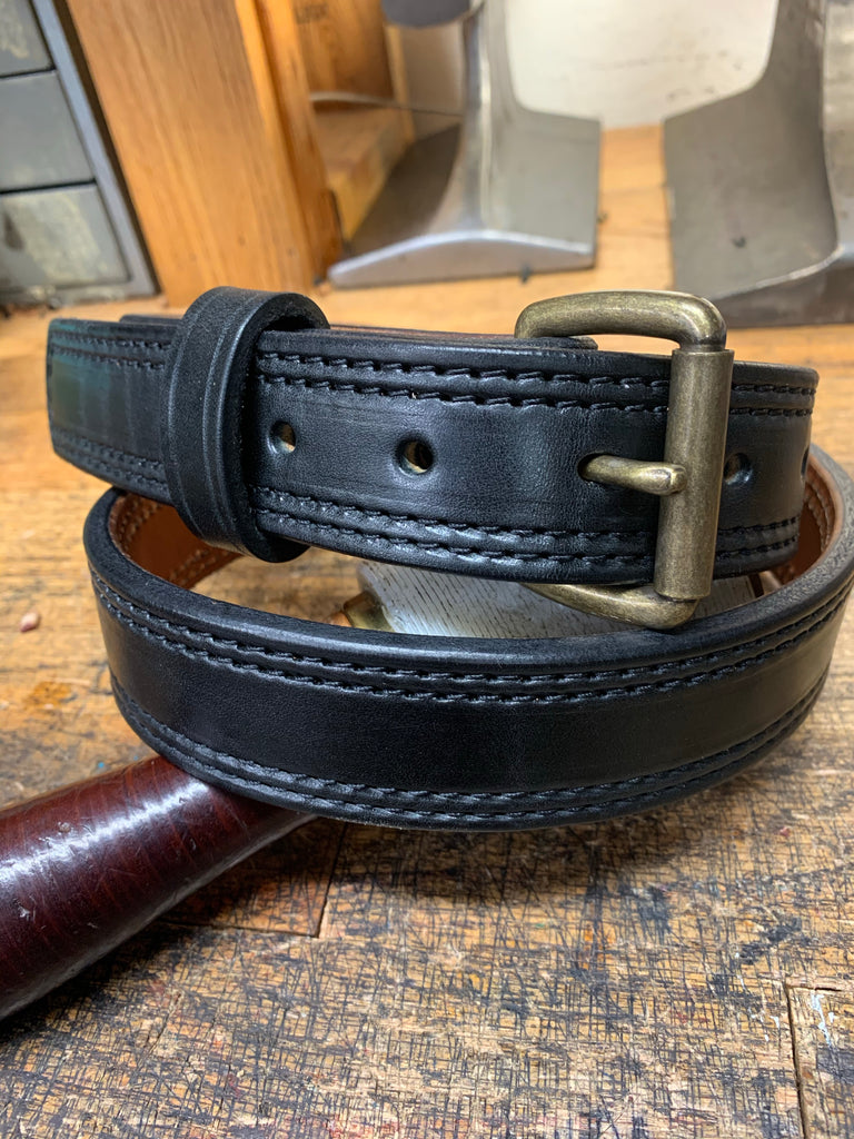 Gunslinger Pattern Stitched Everyday Belt - F.D. Leatherworks